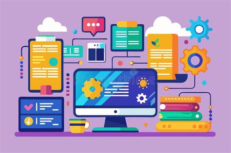 A Colorful Illustration Shows A Computer Display Surrounded By