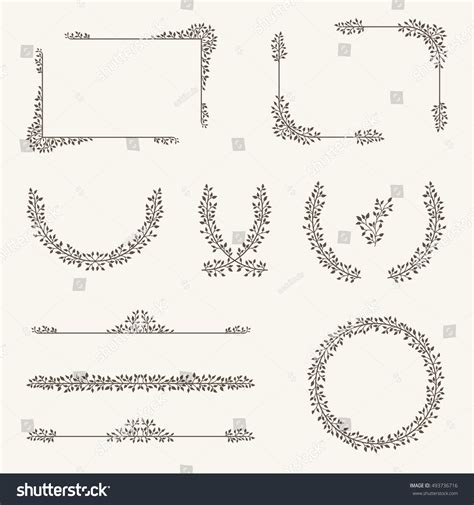 Vector Set Decorative Elements Border Page Stock Vector Royalty Free 493736716 Shutterstock