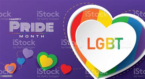 행복 자부심 달 배너 디자인 Lgbtq 축하 벡터 일러스트레이션 Lgbt 프라이드의 달에 대한 스톡 벡터 아트 및 기타 이미지 Lgbt 프라이드의 달 Lgbtqia