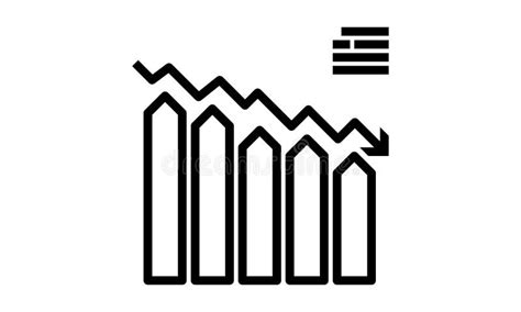 Graph Down Icon Chart Below And Loss Reduction Symbol Flat Vector Illustration Stock