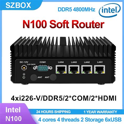 SZBOX 12th Gen Intel N100 Mini PC Firewall Mini PC 2 5G Soft Router DDR5 Industrial Barebone PC
