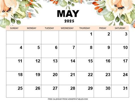 May 2025 Calendar Free Printables 35 Best Templates