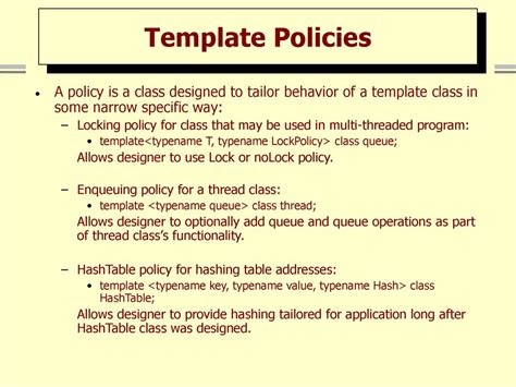 template policies and traits by example ppt download