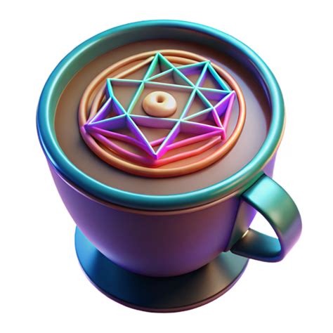 Cosmic Latte Art Geometric Design In A Coffee Cup 56090761 Png