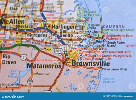 Brownsville Texas On Map Royalty Free Stock Image