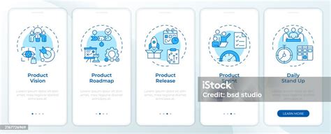 Apm Planning Organization Blue Onboarding Mobile App Screen Stock Illustration Download Image