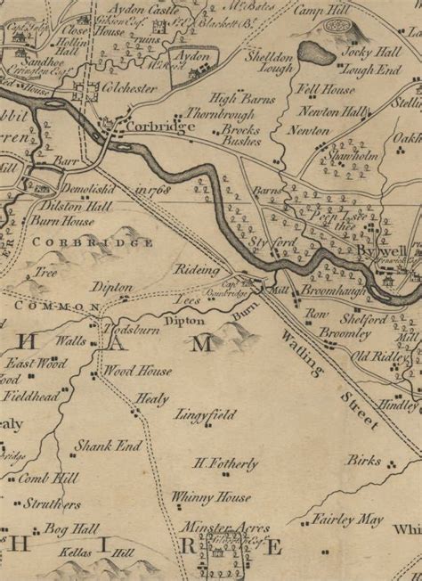 Armstrongs Map Of Northumberland