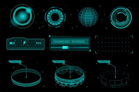 Premium Vector Technology Interface Template Design Elements Vector