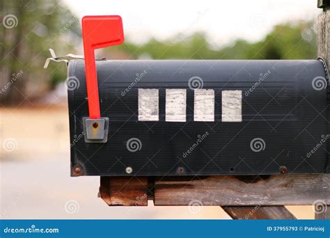 Side View Of A Mailbox With Flag Raised Stock Image Image Of Government Moving