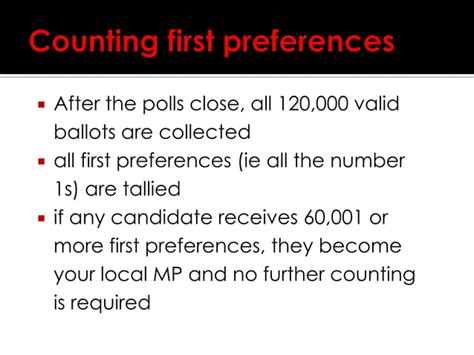 An Outline Of The Australian Preferential Voting System Ppsx