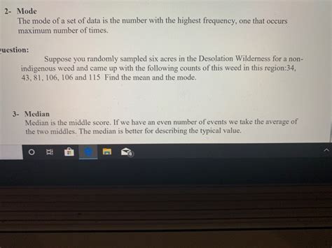 Solved 2 Mode The Mode Of A Set Of Data Is The Number With Chegg Com