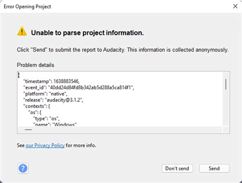 Create Different Dialogs For Crashes And Errors In Audacity · Issue 2178 · Audacityaudacity