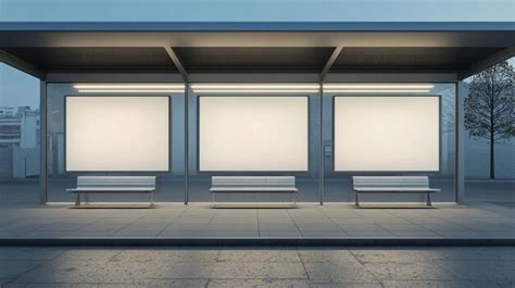 Empty Bus Station Mockup With Rendered Spaces Premium Ai Generated Image