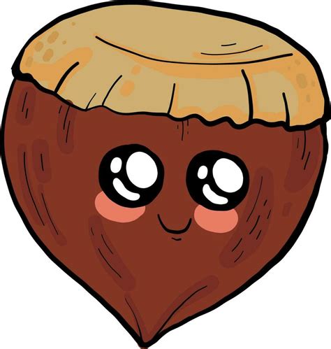 Hazelnut Cute Illustration Vector On White Background 35416989 Vector