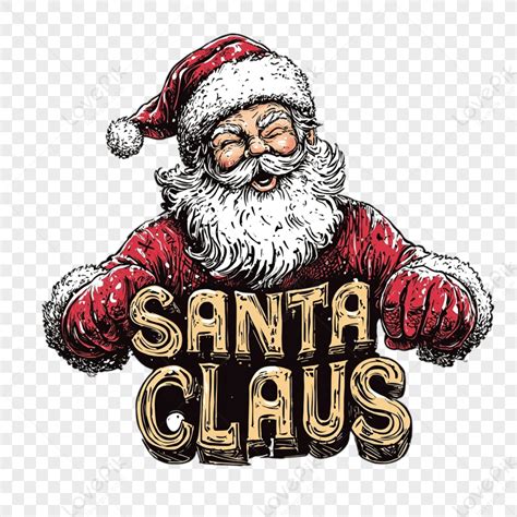 산타클로스 만화 스타일 텍스트 효과 Png 일러스트 무료 다운로드 Lovepik