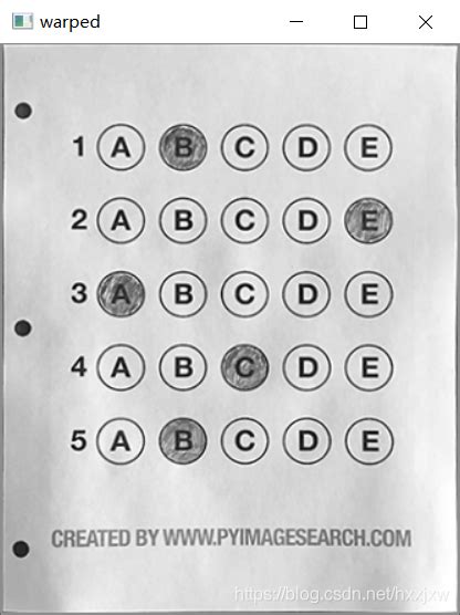Opencv实战二——答题卡识别判卷答题卡 Github Csdn博客