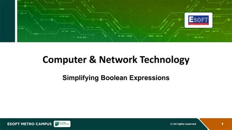 Solution Computer Network Technology Simplifying Boolean Expressions