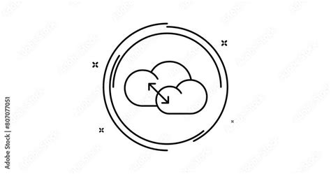 Cloud Computing Data Synchronization Animated Outline Icon With Alpha
