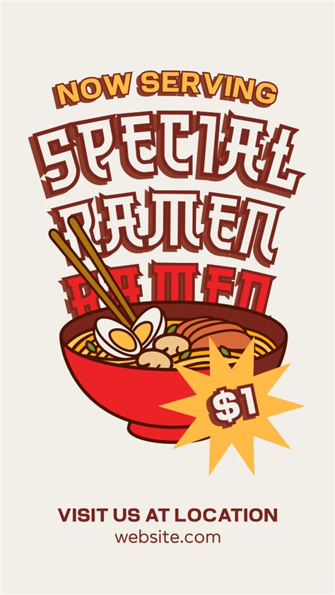 Special Ramen Serving Instagram Story Brandcrowd Instagram Story Maker