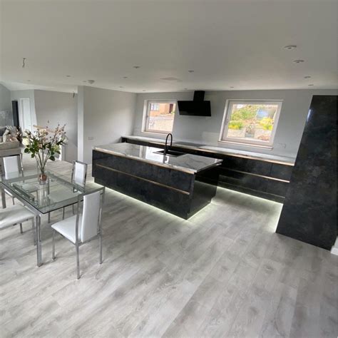 White Laminate Flooring Kitchen