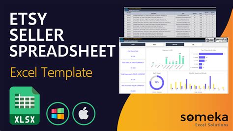 Excel Etsy Seller Spreadsheet Etsy Seller Bookkeeping Template