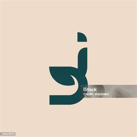 Jd 모노그램 로고 얽힌 잎 문자 D 문자 J 장식 서명 문자 굵은 서예 알파벳 이니셜 알파벳 J에 대한 스톡 벡터 아트 및