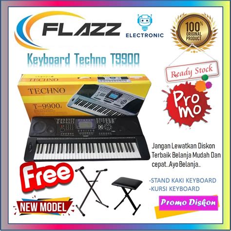 Jual Keyboard Piano Techno T9900 Original Free Stand Kursi Keyboard Shopee Indonesia