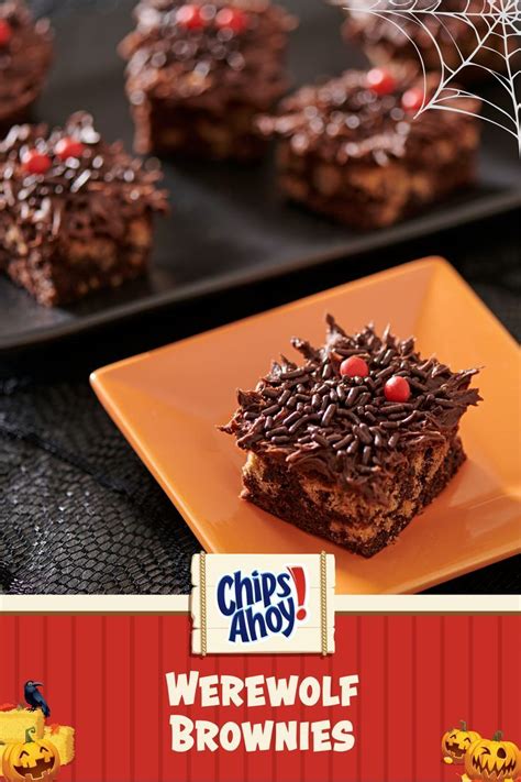 Chips Ahoy Werewolf Brownies Halloween Food Desserts Best Sweets Dark Chocolate Frosting