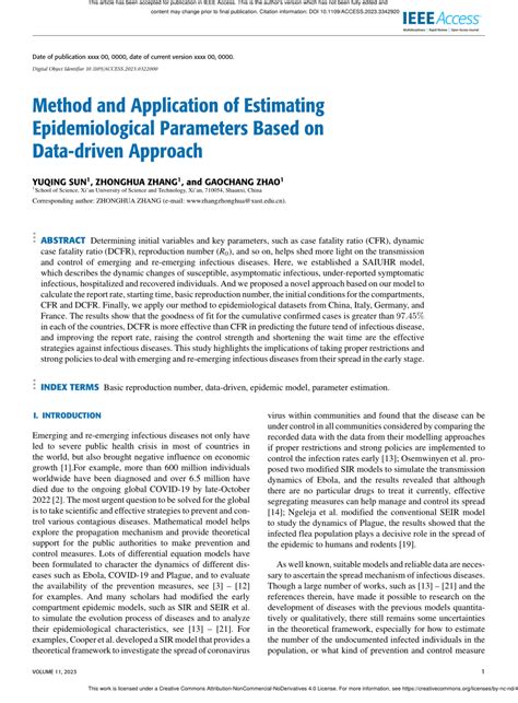 Pdf Method And Application Of Estimating Epidemiological Parameters Based On Data Driven Approach