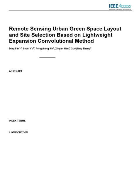Remote Sensing Urban Green Space Layout And Site Selection Based On