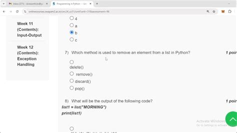 Programming In Pythonweek 6 Nptel Assignment Solutions 2024 Youtube