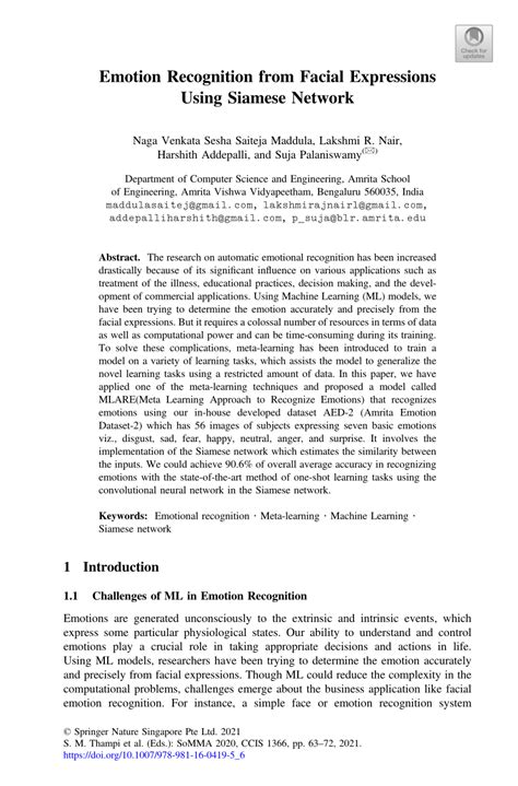 Pdf Emotion Recognition From Facial Expressions Using Siamese Network