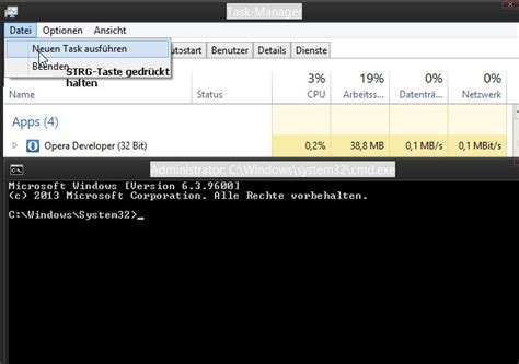 Eingabeaufforderung Cmd Mal Ganz Schnell über Den Taskmanager
