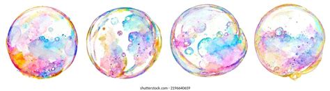 Watercolor Drawings Soap Bubbles Stock Illustration Shutterstock