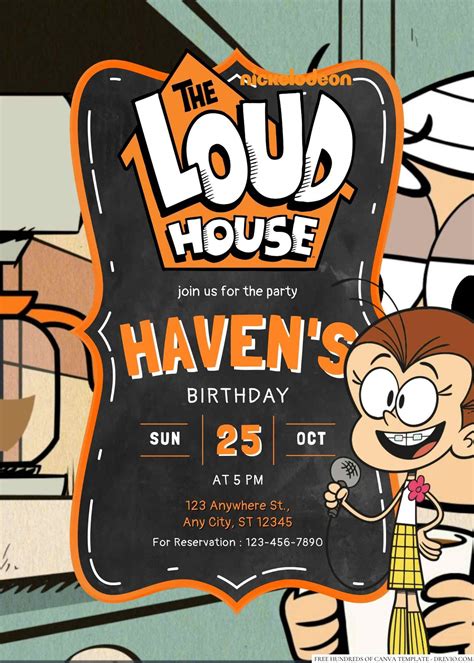 Free The Loud House Movie Birthday Invitation Templates