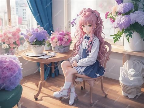 Premium Ai Image Anime Girl In The Room