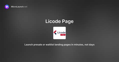 licode page is now on microlaunch