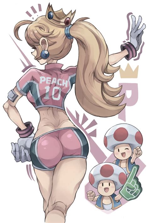 Princess Peach Toad And Strikers Peach Mario And 1 More Drawn By