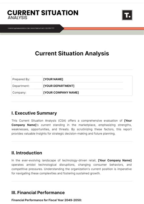 Free Current Situation Analysis Template To Edit Online