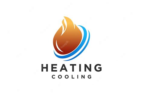 Hvac 로고 디자인 난방 환기 및 공조 프리미엄 벡터