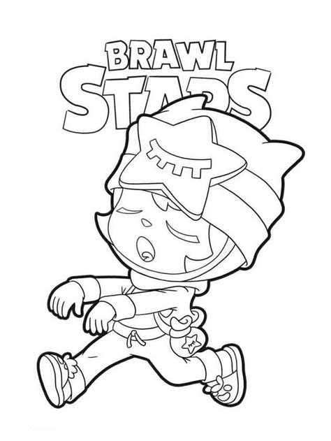 A Cartoon Character With The Words Brawl Stars On It S Chest And Head Running