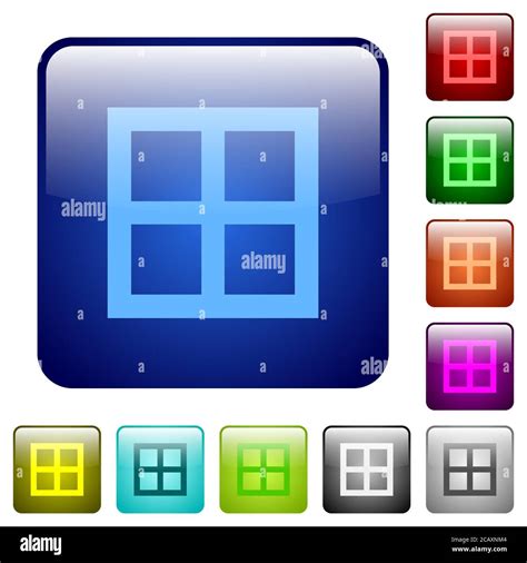 All Borders Icons In Rounded Square Color Glossy Button Set Stock Vector Image And Art Alamy