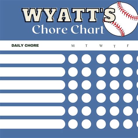 Baseball Reward Chart Etsy
