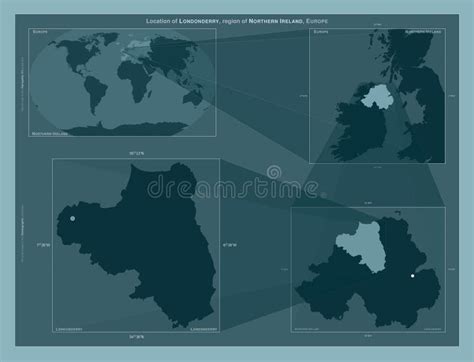Londonderry Northern Ireland Described Location Diagram Stock