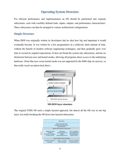 Operating System Structure Lesson 4 3 Pdf Kernel Operating