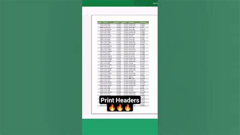 Print Header Dashboard Advanceexcel Exceltrick Exceltips Printheader Basicexcel Shorts