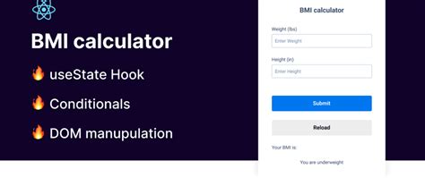 How To Build A Bmi Calculator In React Js Usestate Hook