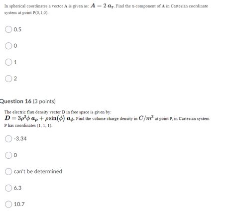 Solved In Spherical Coordinates A Vector A Is Given As A Chegg