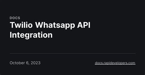Twilio Whatsapp Api Integration