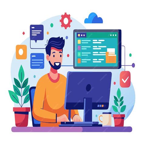 Web Developer Vector Design Premium Ai Generated Vector